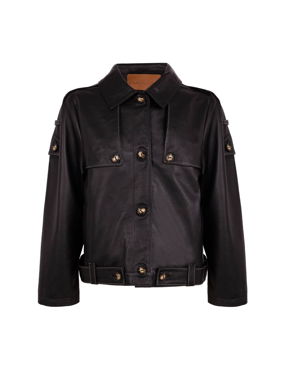 René Black Leather Jacket by PARIS/64